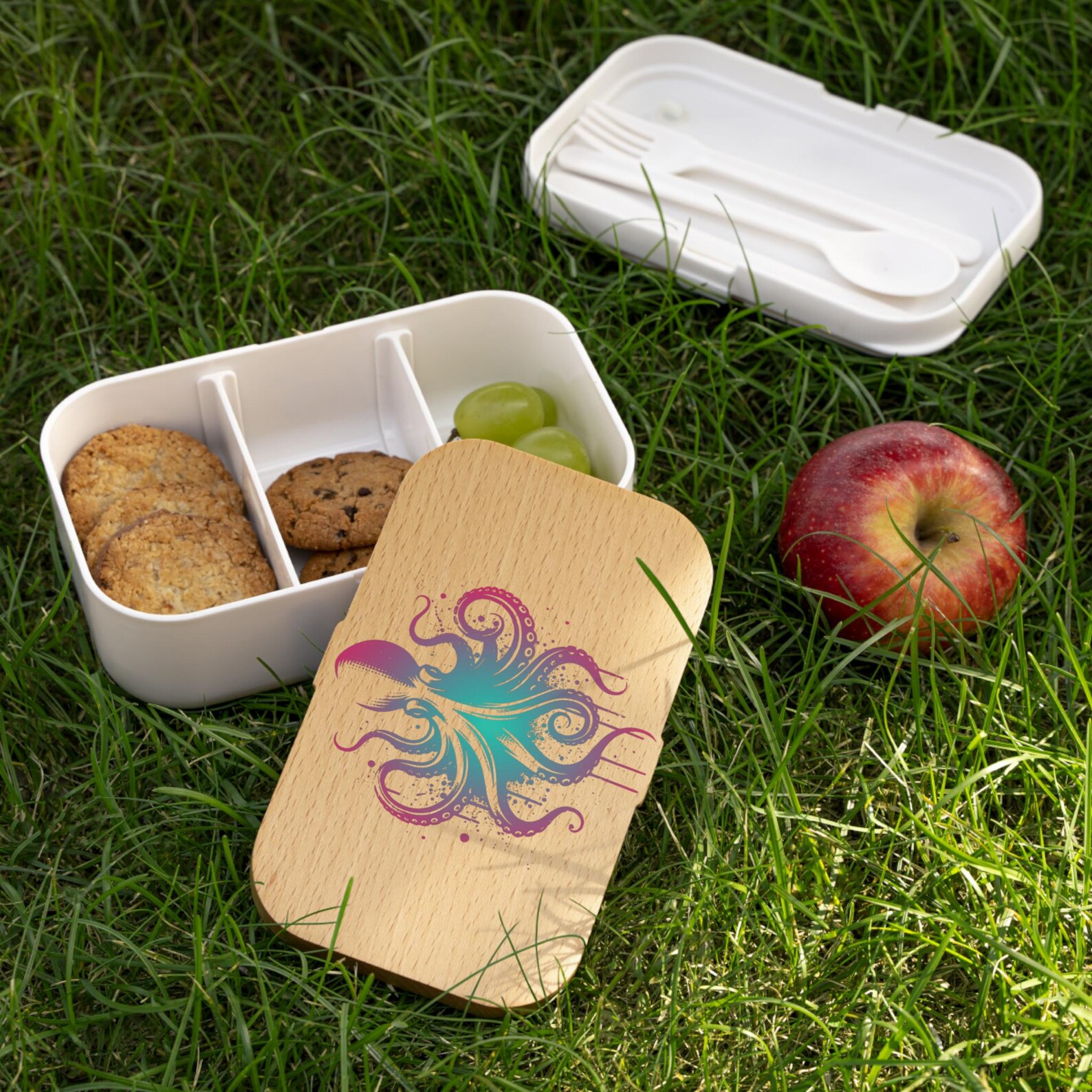 Ocean Octopus Bento Lunch Box, Ocean Scene Bento, School & College ...