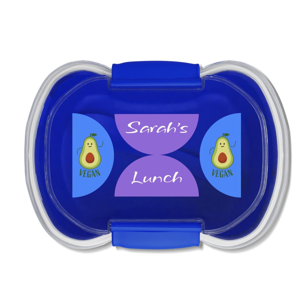 Personalized Vegan Mascot Two-tier Bento Box, Custom Lunch Container ...