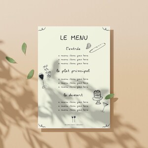 Le Menu - Editable Digital Menu - Etsy