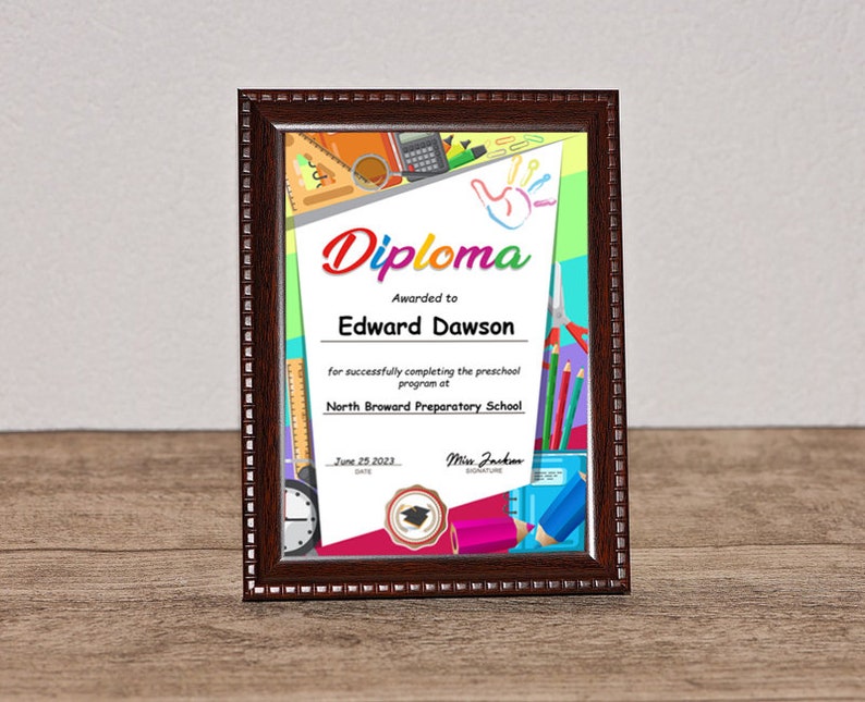 Preschool Diploma, Editable Preschool Diploma, Preschool Graduation ...