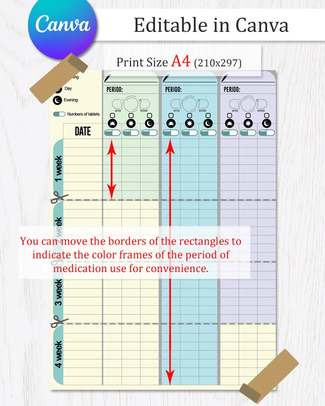 Medication Tracker, Medication Schedule, Pill Schedule, Pill Tracker ...
