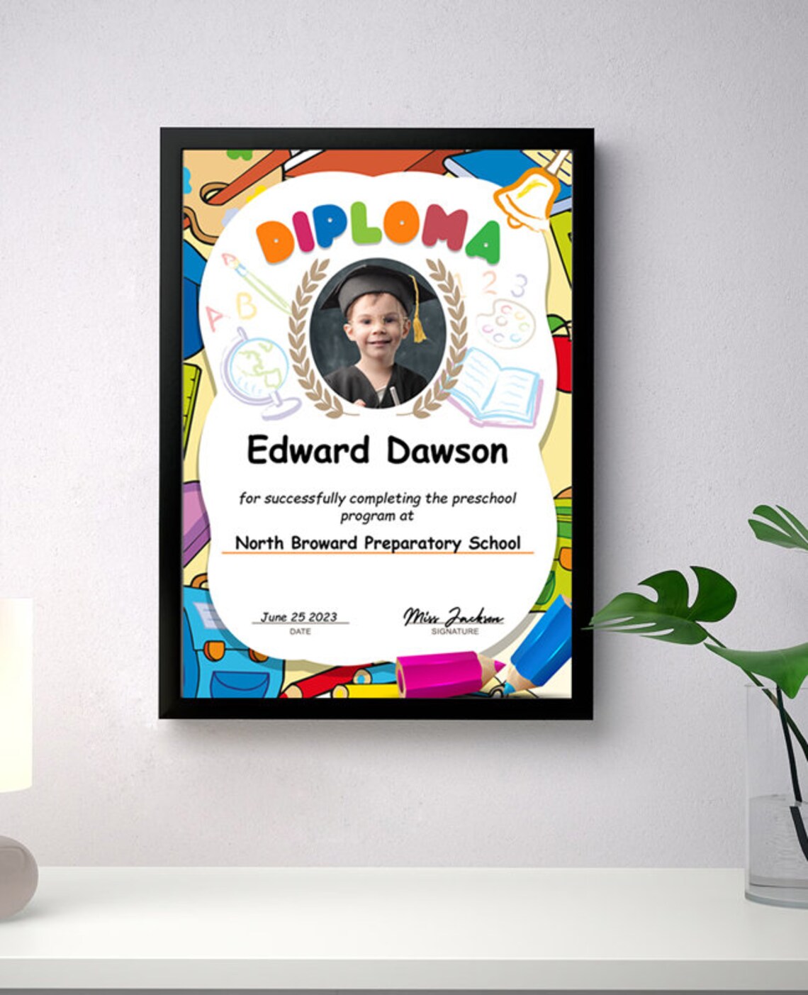 Preschool Diploma, Editable Preschool Diploma, Preschool Graduation ...