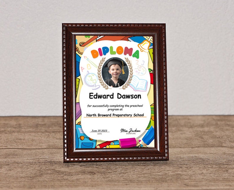 Preschool Diploma, Editable Preschool Diploma, Preschool Graduation ...