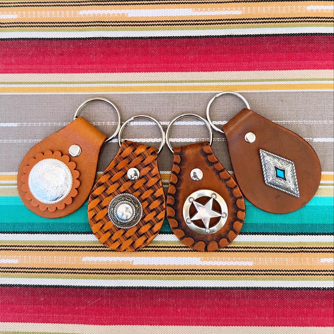 Western Style Concho Keychain - Etsy
