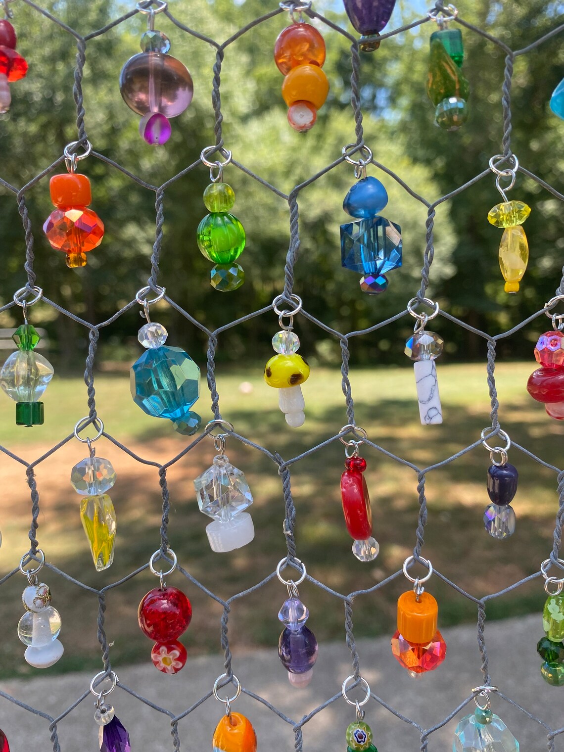 Glass Bead Chicken Wire Sun Catcher Extra Sparkly - Etsy