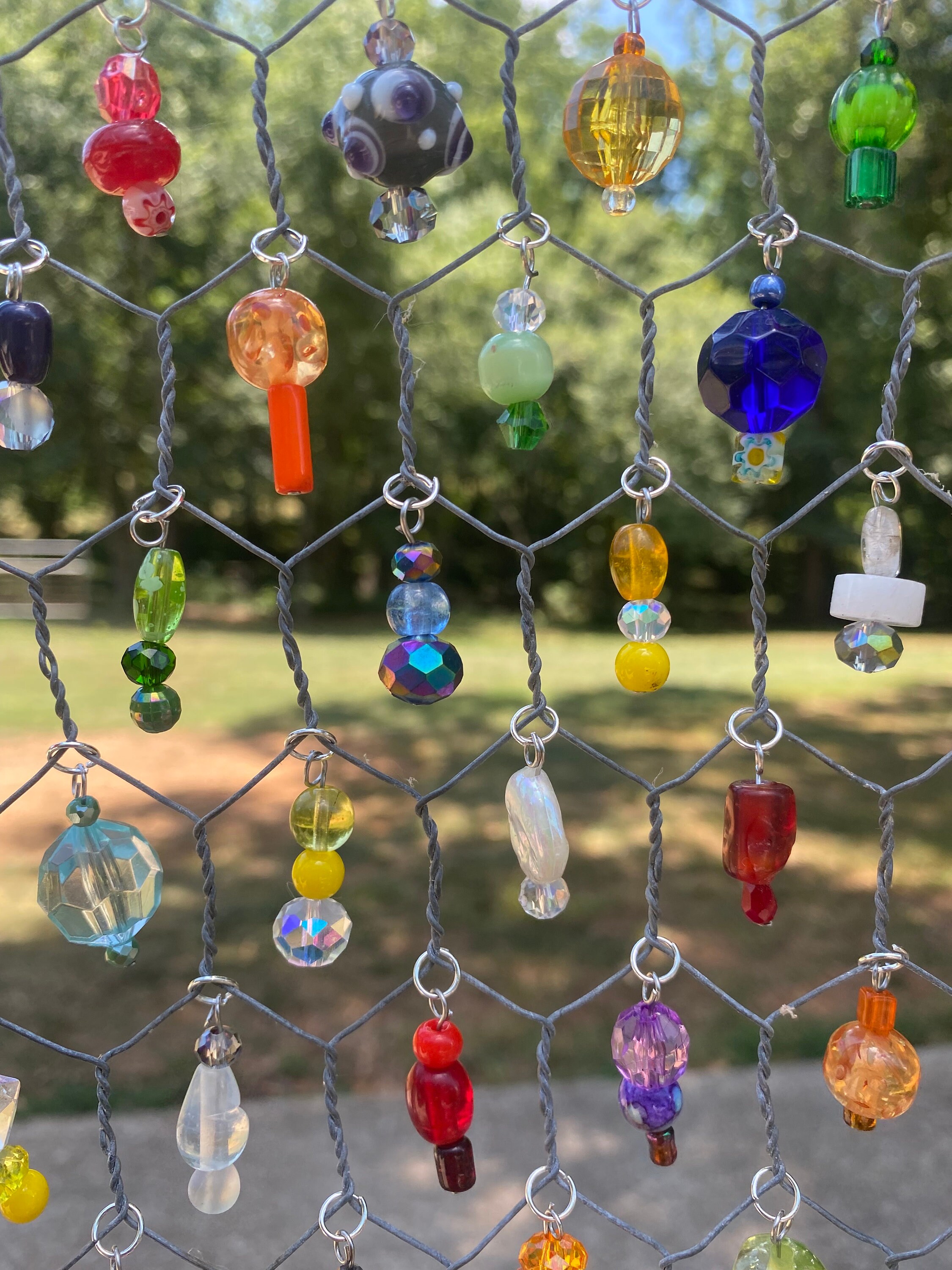 Glass Bead Chicken Wire Sun Catcher Extra Sparkly - Etsy