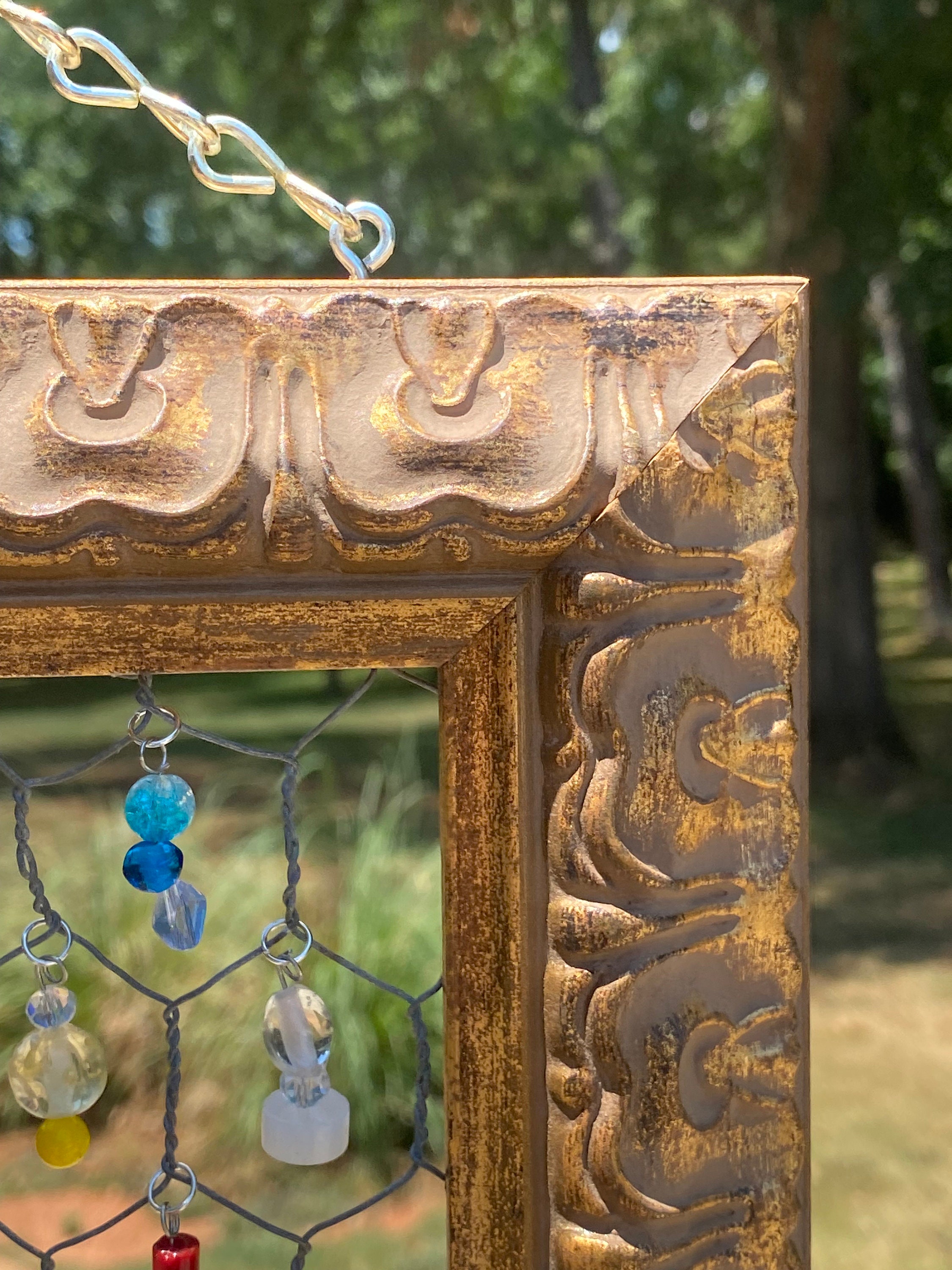 Glass Bead Chicken Wire Sun Catcher Extra Sparkly - Etsy