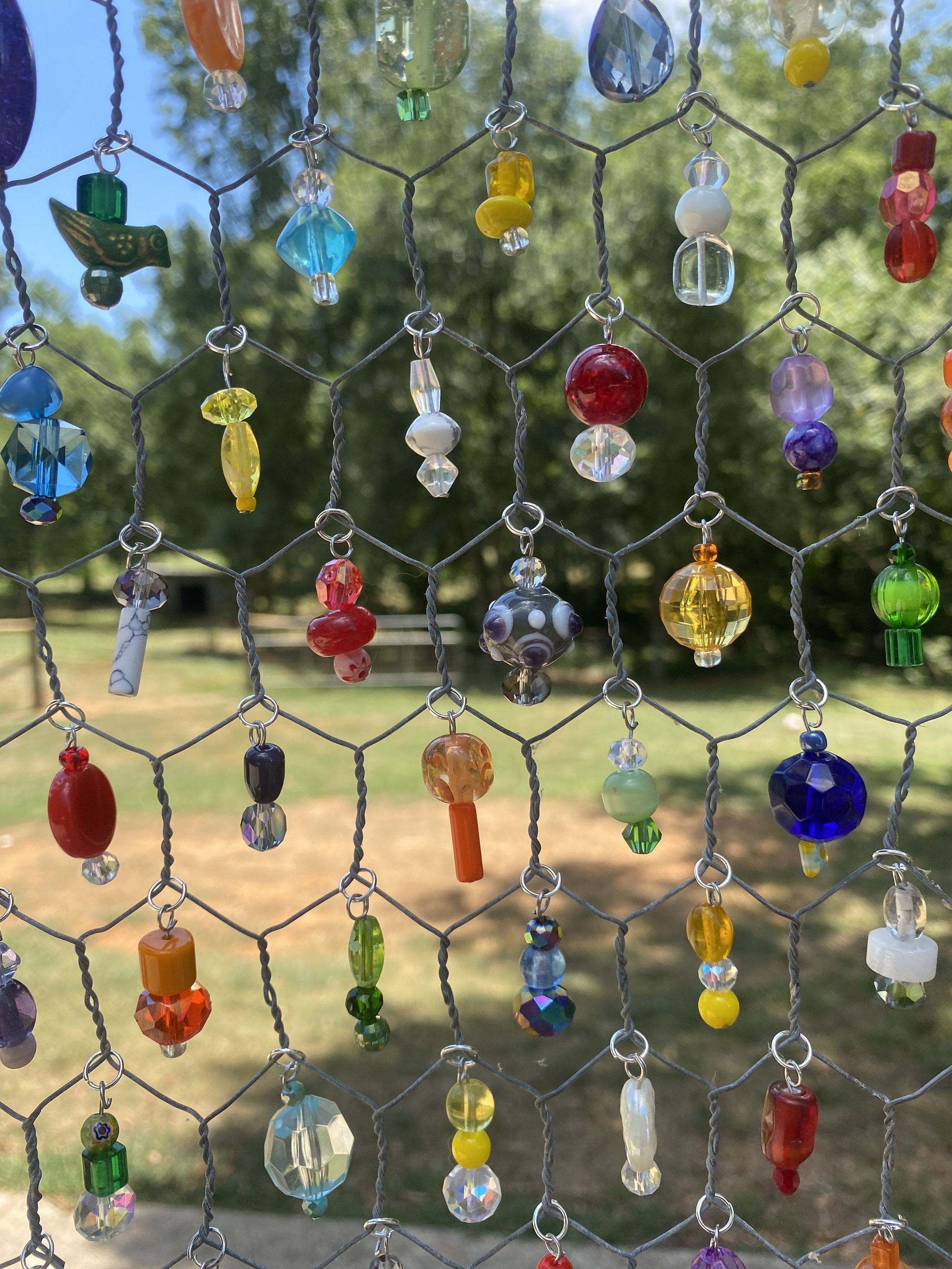 Glass Bead Chicken Wire Sun Catcher Extra Sparkly - Etsy
