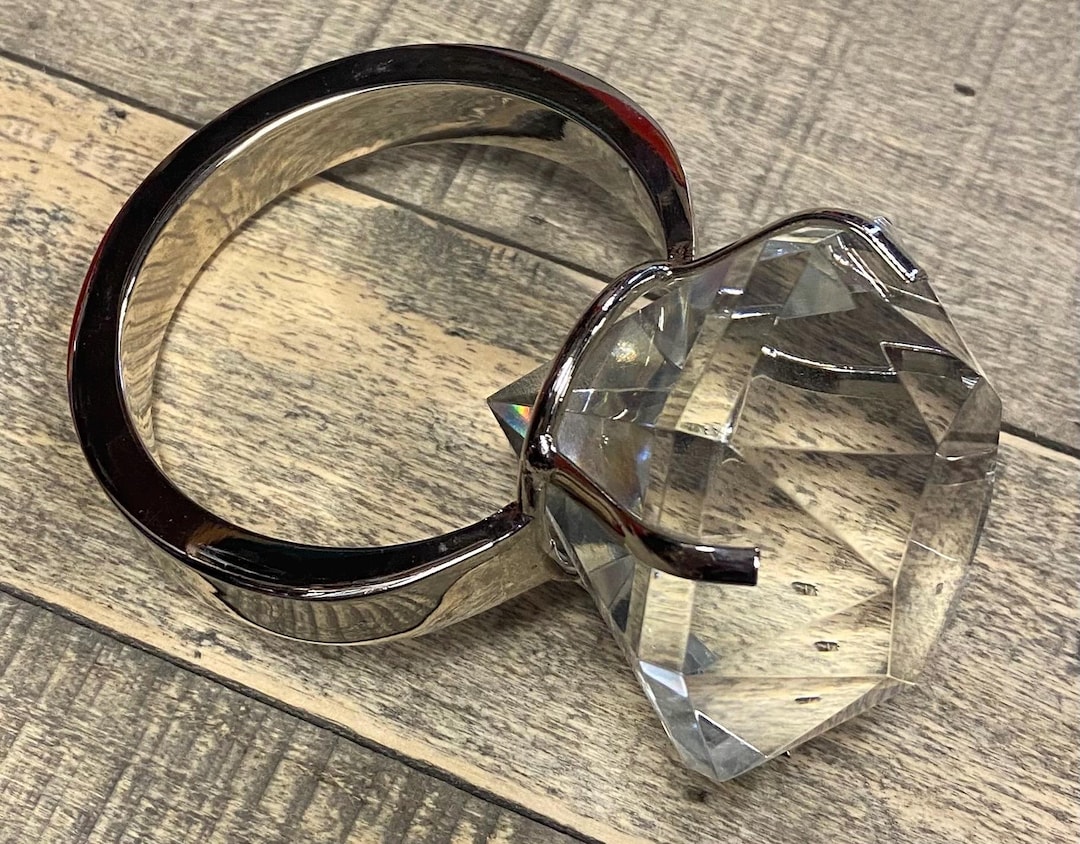 Large Crystal Diamond Ring, Wedding Gift, Wedding Decor, Wedding Prop ...
