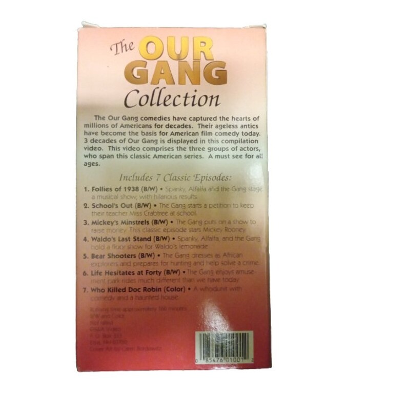 The Our Gang Collection (VHS) Includes 7 Classic Episodes; the Little ...