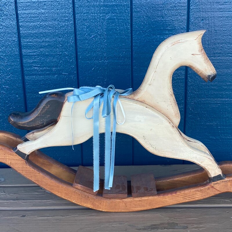Antique Wooden Rocking Horse - Etsy