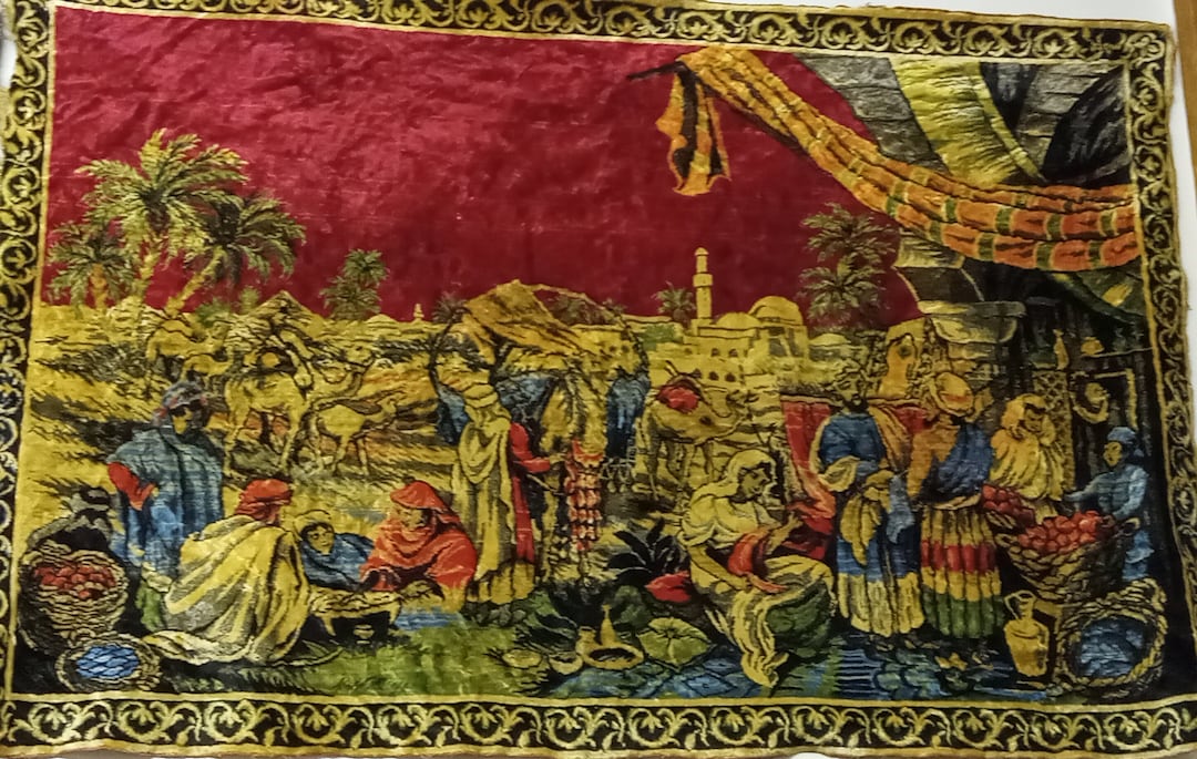 Large Vintage Middle Eastern Tapestry - Etsy