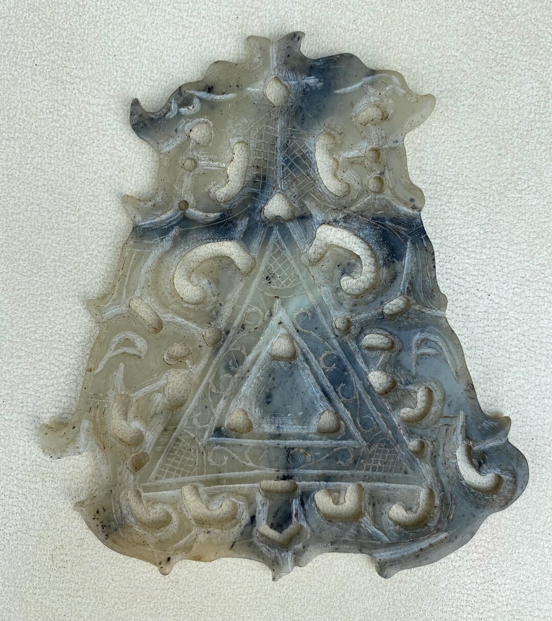 Chinese Antique Jade Double Sided Disk Carving Triangle 4.5” - Etsy