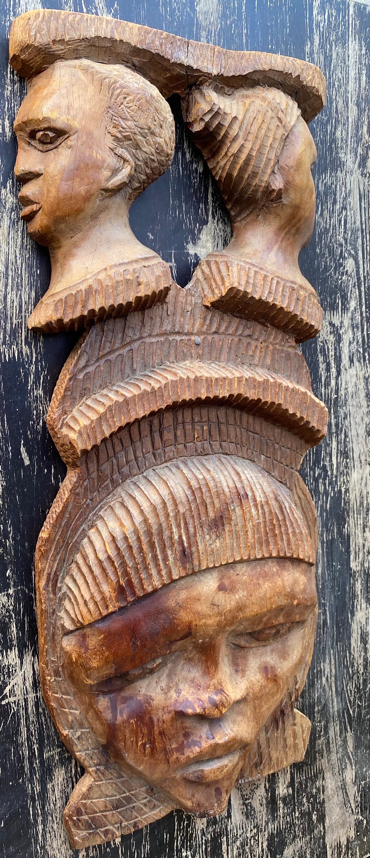 Large Hand Carved Wooden African Wall Mask 28” - Etsy