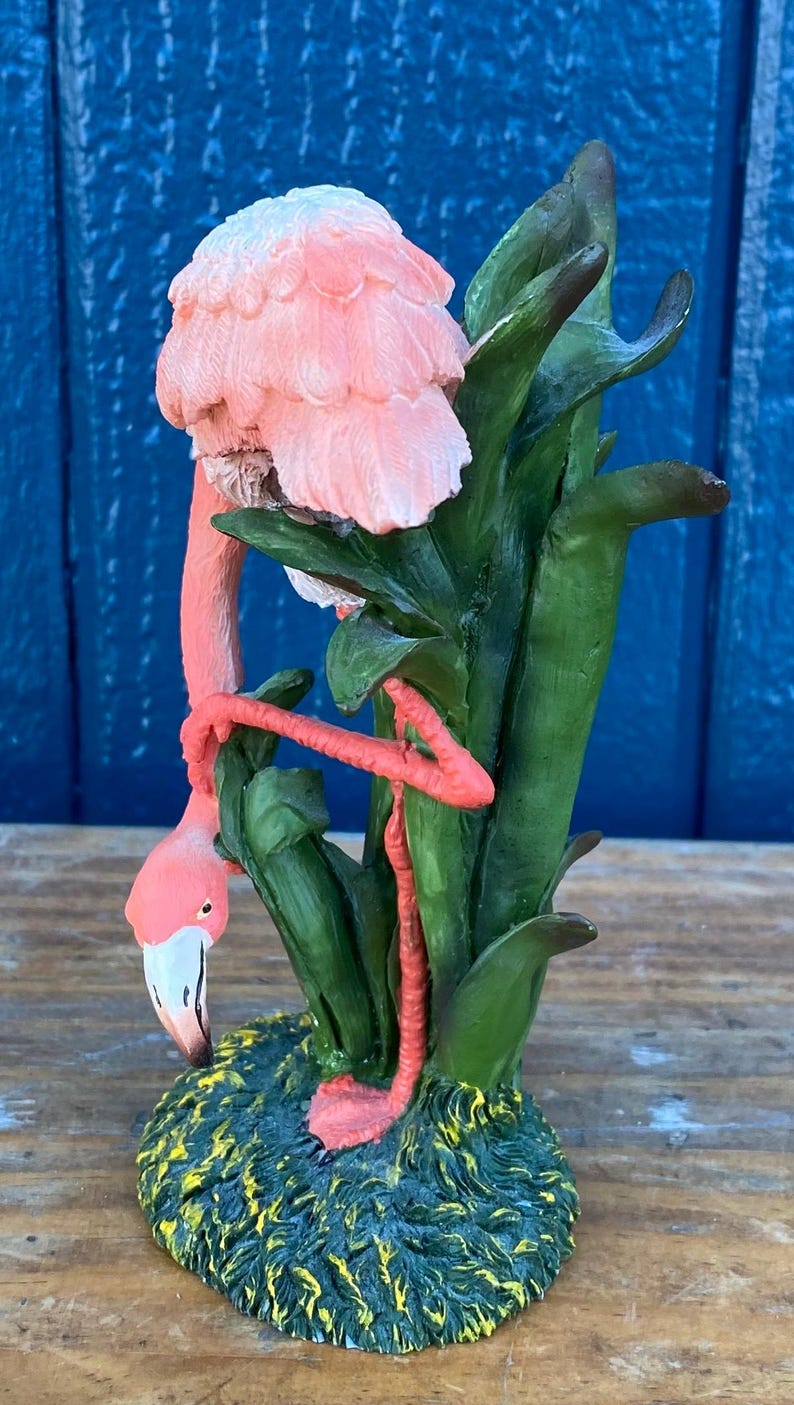 Vintage Graceful Pink Flamingo Resin Tabletop Figurine, Flamingo Lover ...
