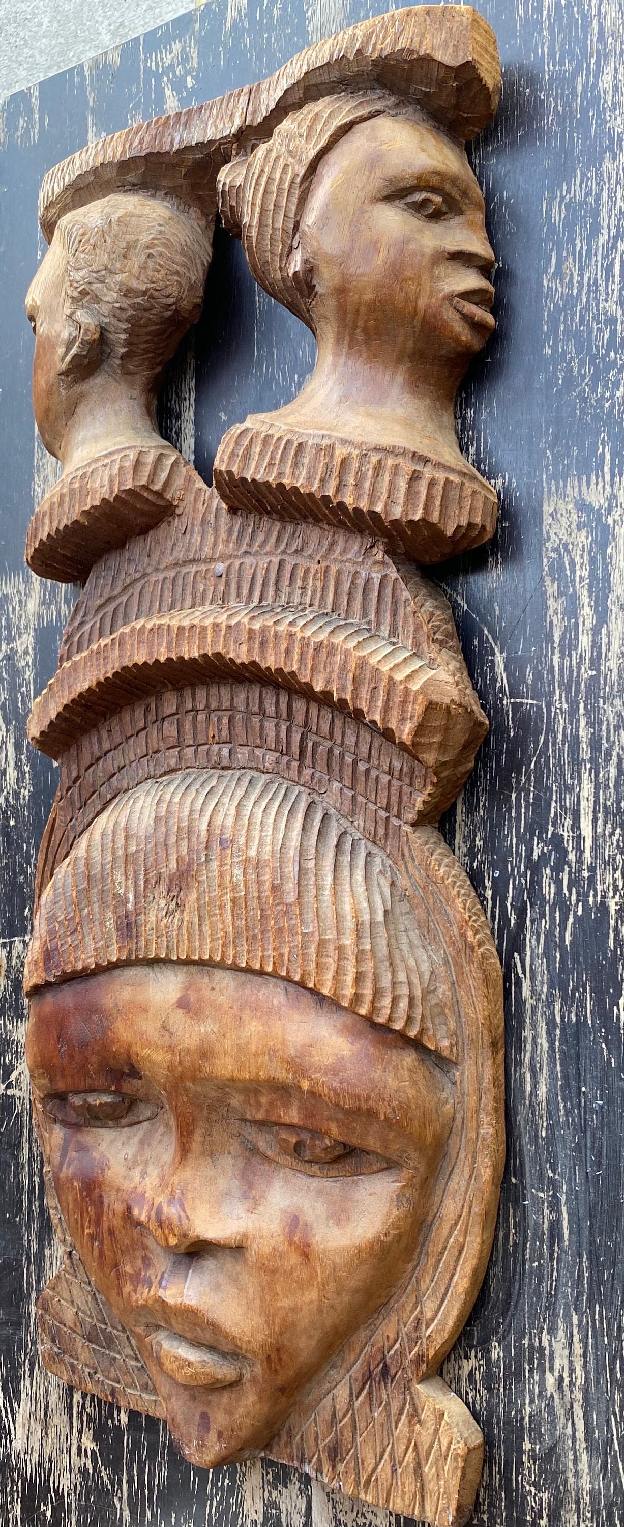 Large Hand Carved Wooden African Wall Mask 28” - Etsy