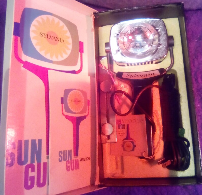 Vintage Sylvania SUN GUN Movie Light (model SG-50) W/ Box Bracket ...