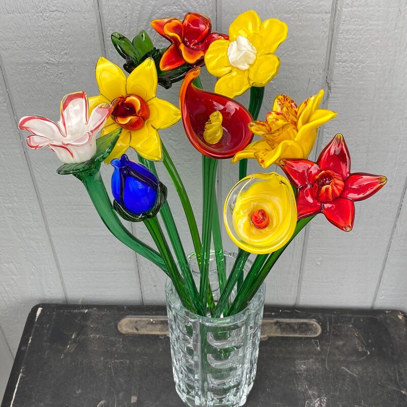 Murano Glass Flowers - Etsy