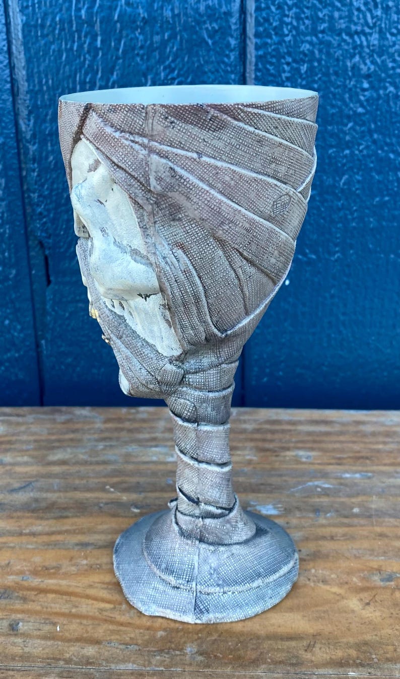 Vintage Easter Unlimited Halloween Horror Skeleton Mummy Skull Goblet ...