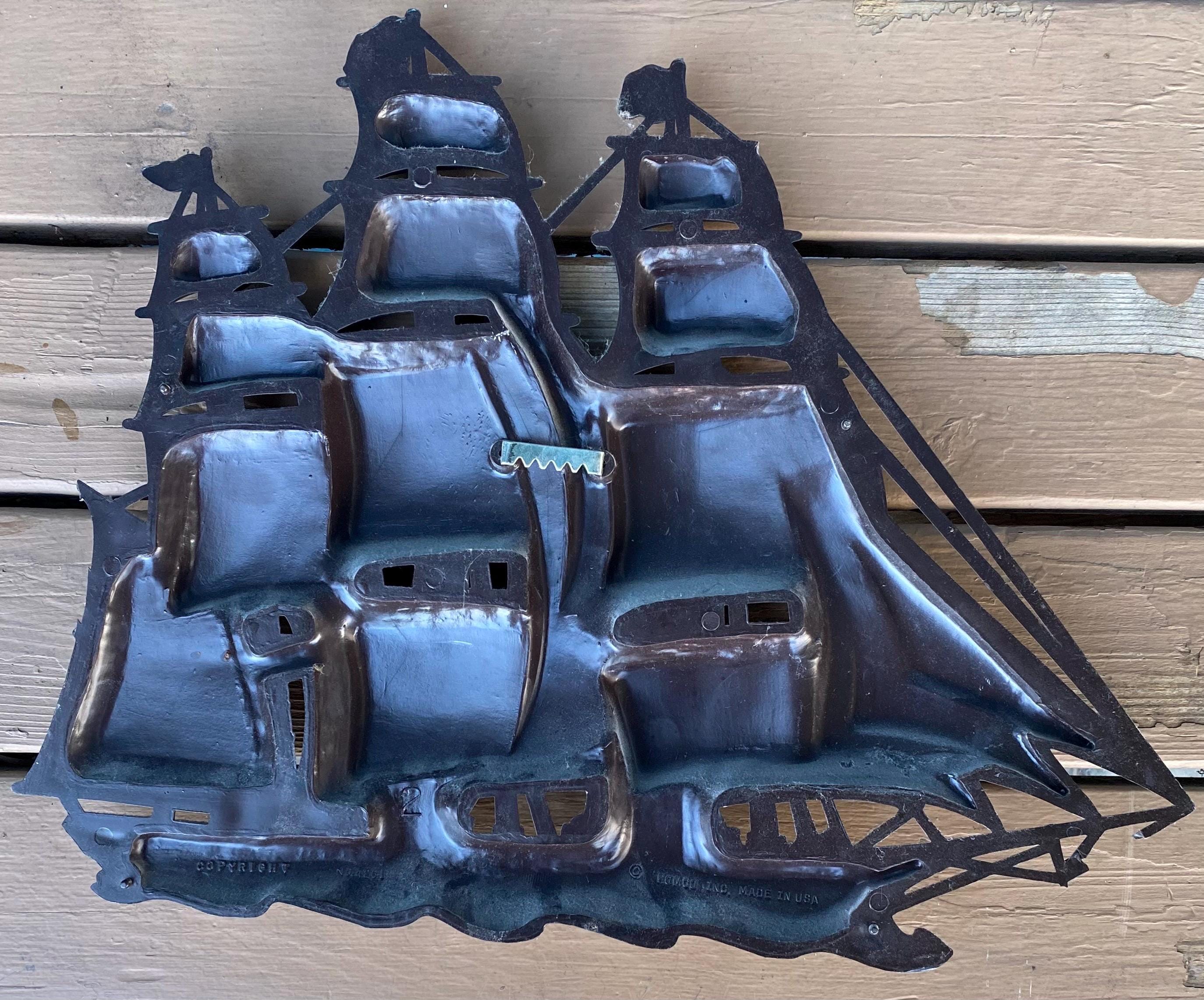 Mid Century Modern Dart/syroco Coppercraft Guild Gold Sailing Ship Wall ...