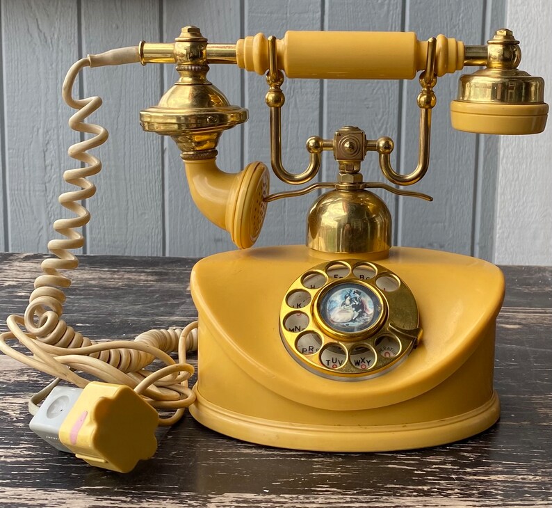 Vintage Rotary Dial Duchess Victorian Style Yellow Telephone - Etsy