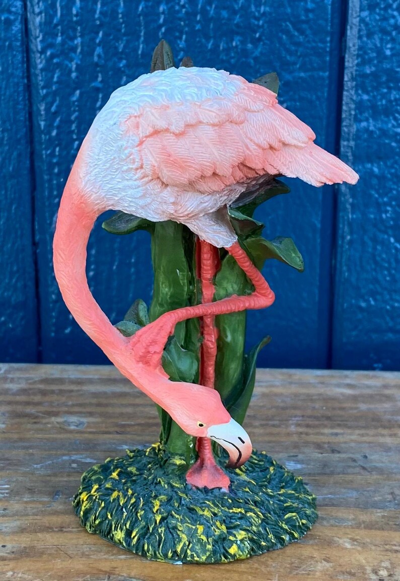 Vintage Graceful Pink Flamingo Resin Tabletop Figurine, Flamingo Lover ...