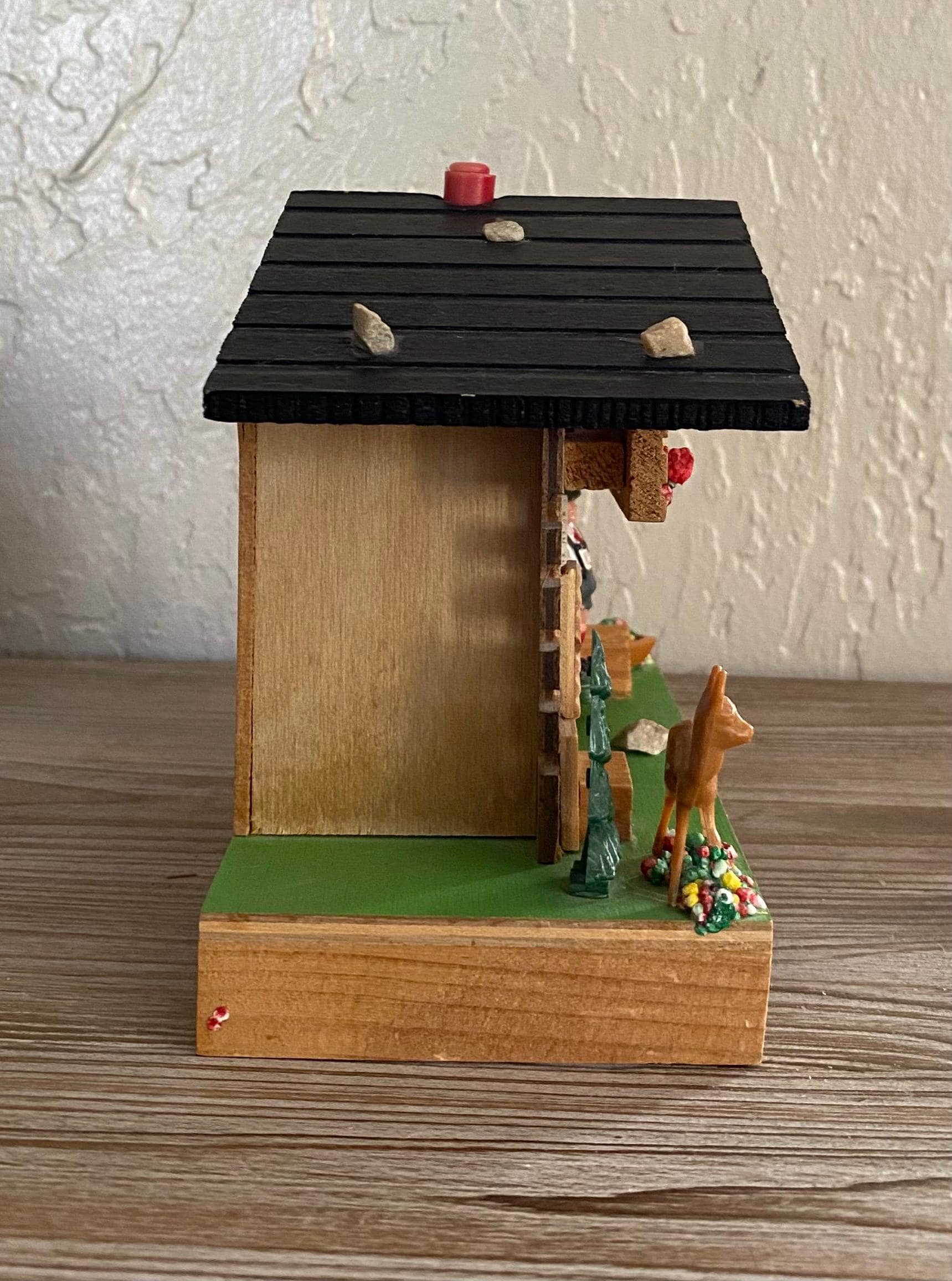 Vintage German Weather House Cabin, Barometer Thermometer Wooden Chalet ...