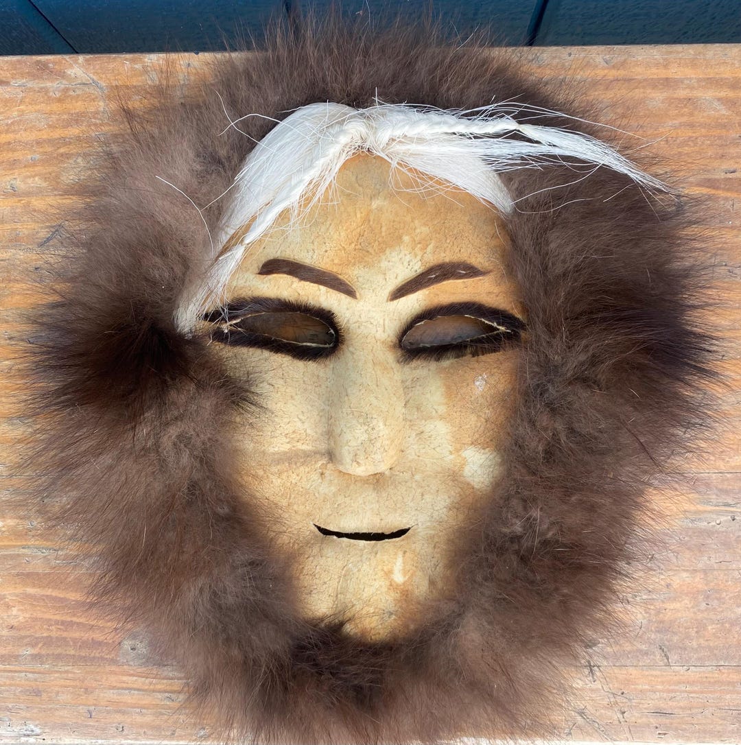 Alaskan Eskimo Inuit Caribou Fox Fur Mask, Alaska Native Art Mask - Etsy