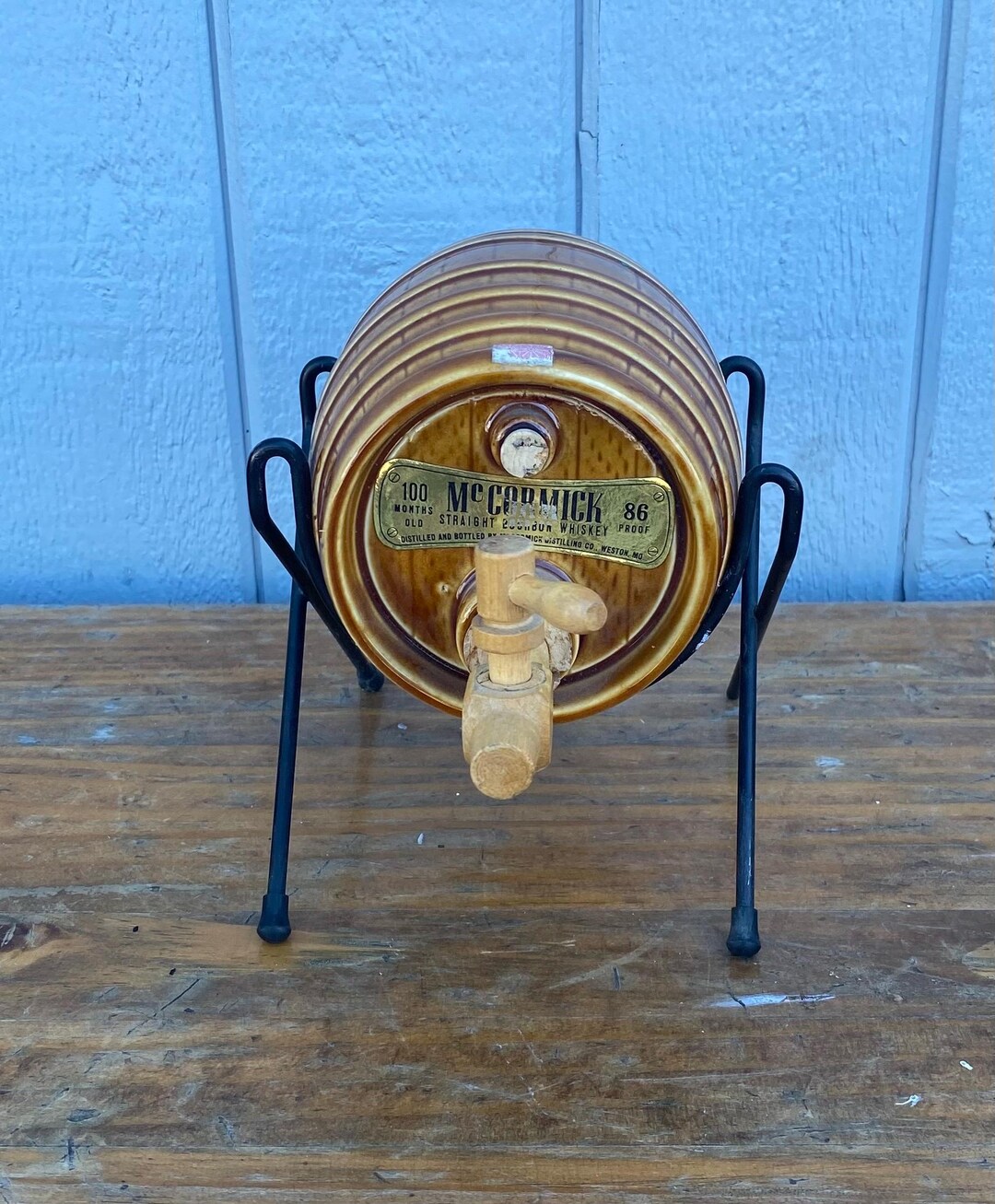 1968 Mccormick Missouri Whiskey Decanter Barrel Straight Bourbon Jug ...