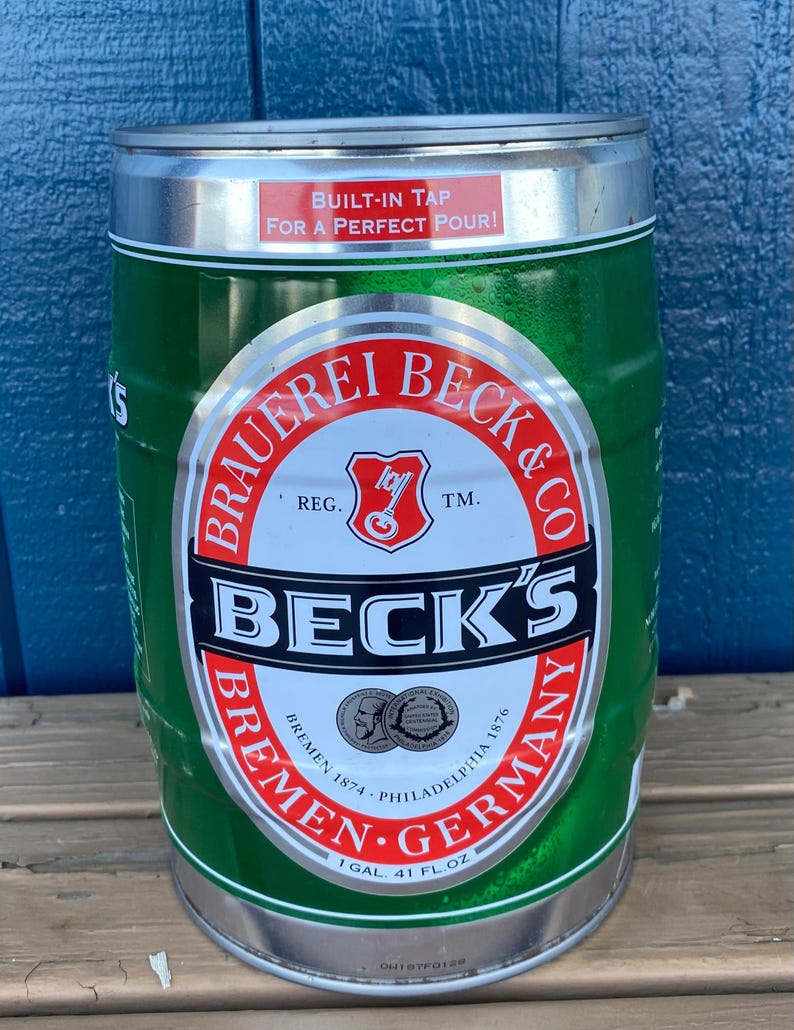 BECK'S Empty 1 Gallon Mini Keg Beer Can With Tapgermanyman Cave, Bar ...