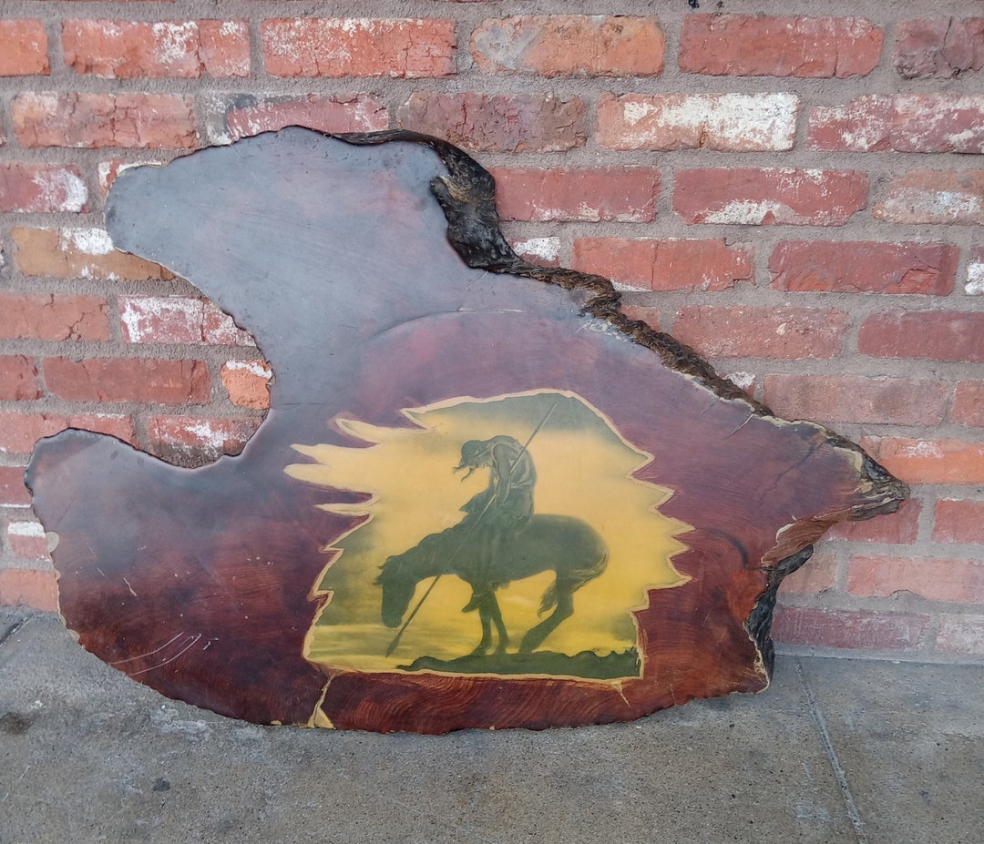 Handpainted Burl Native American Table Top or Wall Hanging - Etsy