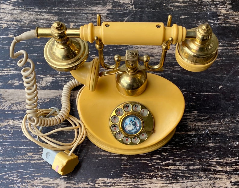 Vintage Rotary Dial Duchess Victorian Style Yellow Telephone - Etsy
