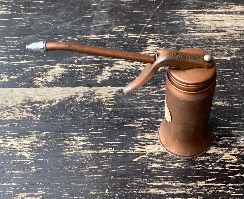 Vintage Small Golden Rod Metal Pump Oiler Can With LONG SPOUT - Etsy