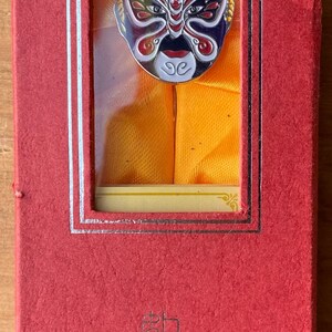 Asian Chinese Jing Kabuki Mask Traditional Opera Metal Bookmark With ...