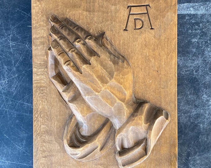 Vintage German Albrecht Dürer’s Praying Hands Hand Carved Wooden Relief ...
