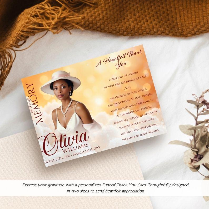 Funeral Thank You Card | Memorial Appreciation Card | Editable Canva ...