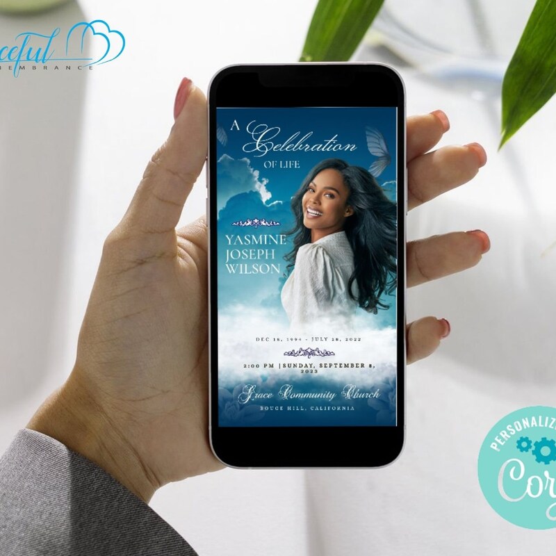 Blue Funeral Background - Etsy