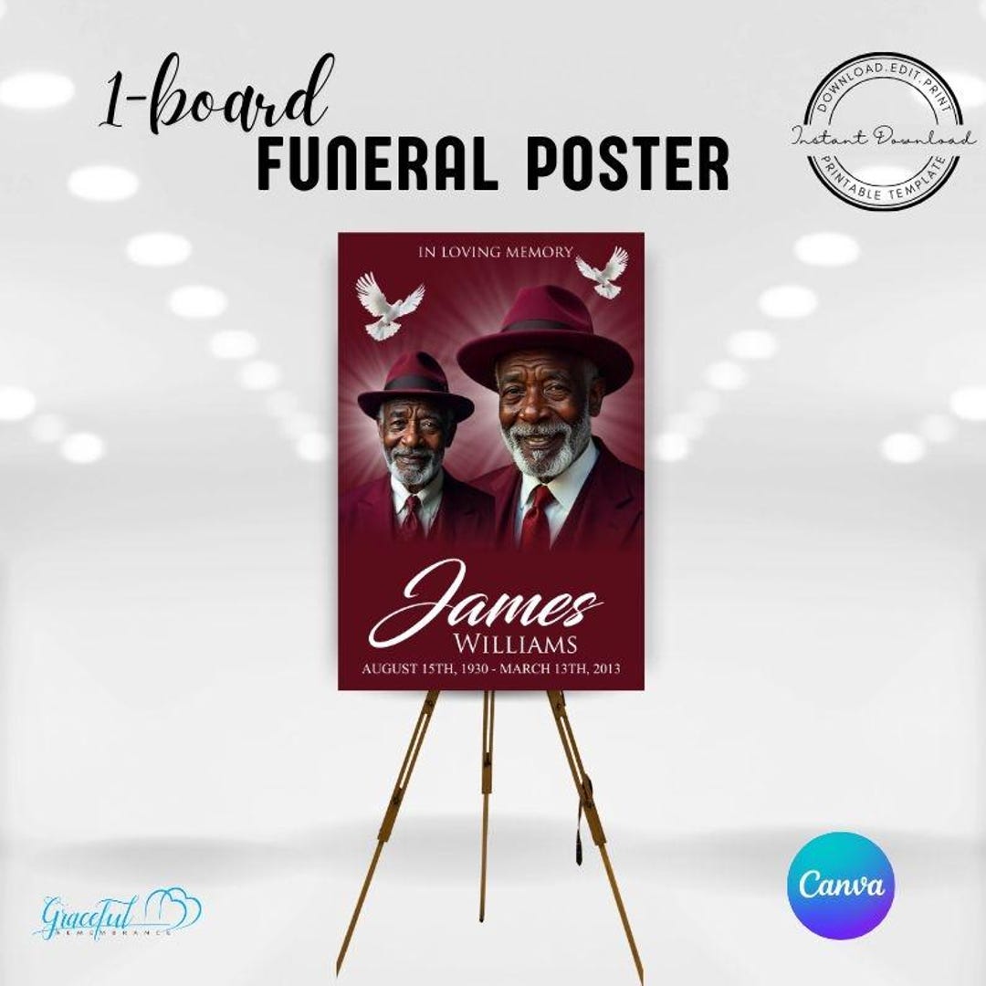 Minimalist-themed 1-board Funeral Poster | GR7W8M - Etsy
