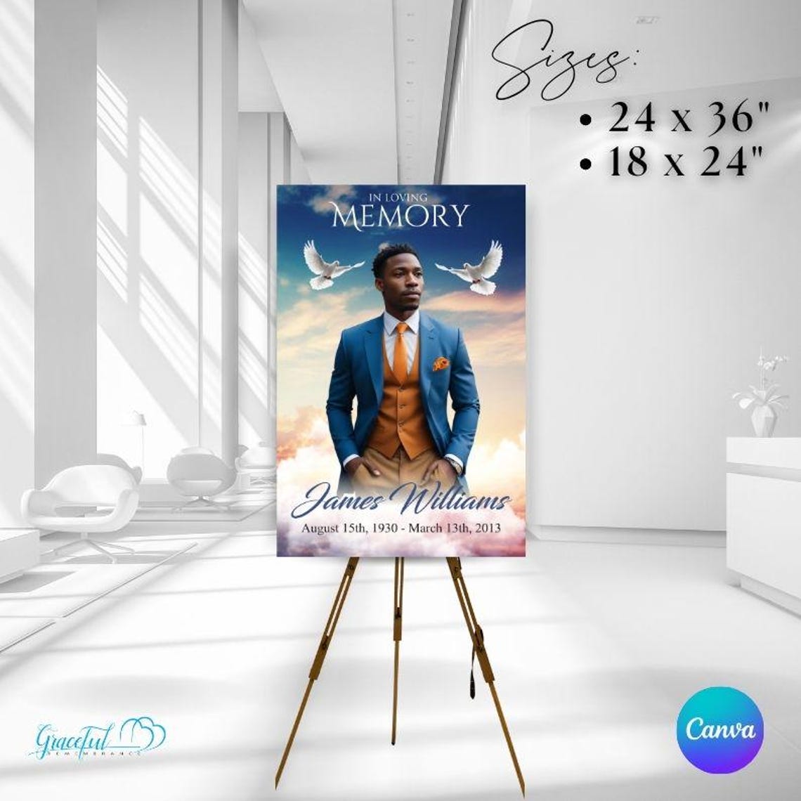 Sky-themed 1-board Funeral Poster | GR9G1A - Etsy