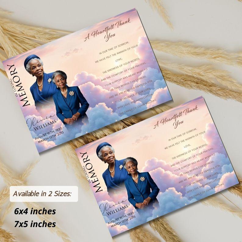 Funeral Thank You Card | Memorial Appreciation Card | Editable Canva ...