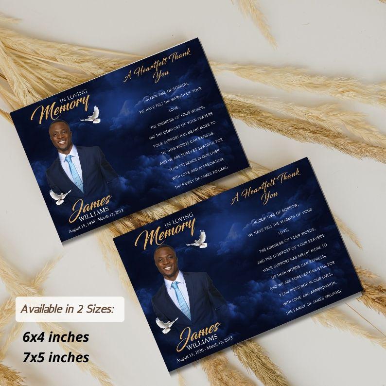 Funeral Thank You Card | Memorial Appreciation Card | Editable Canva ...