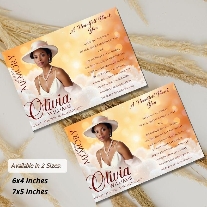 Funeral Thank You Card | Memorial Appreciation Card | Editable Canva ...