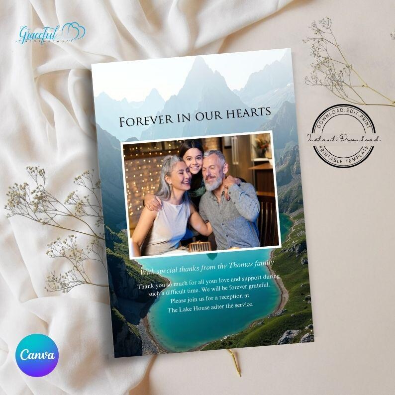 Nature Landscape 8-page Funeral Program Template 8.5x11 Memorial ...