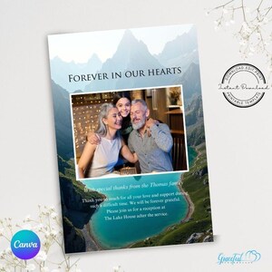 Nature-themed 4-page Funeral Program Template | Bifold Memorial ...