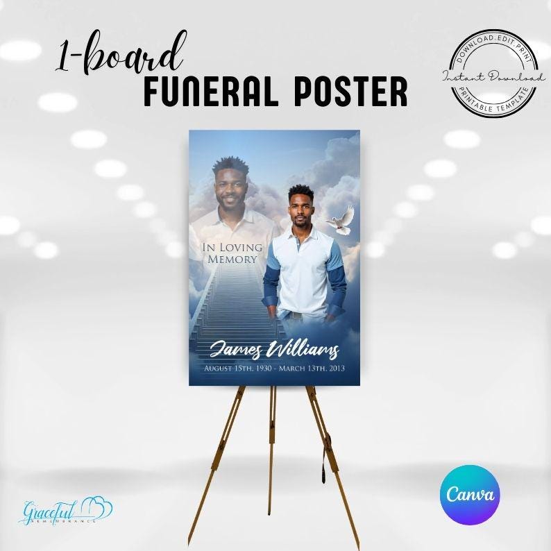 Sky-themed 1-board Funeral Poster | GR4P3X - Etsy