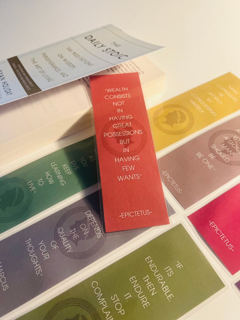 Classic Elegant Handmade Stoic Philosophy Bookmarks - Set of 9!! Seneca ...