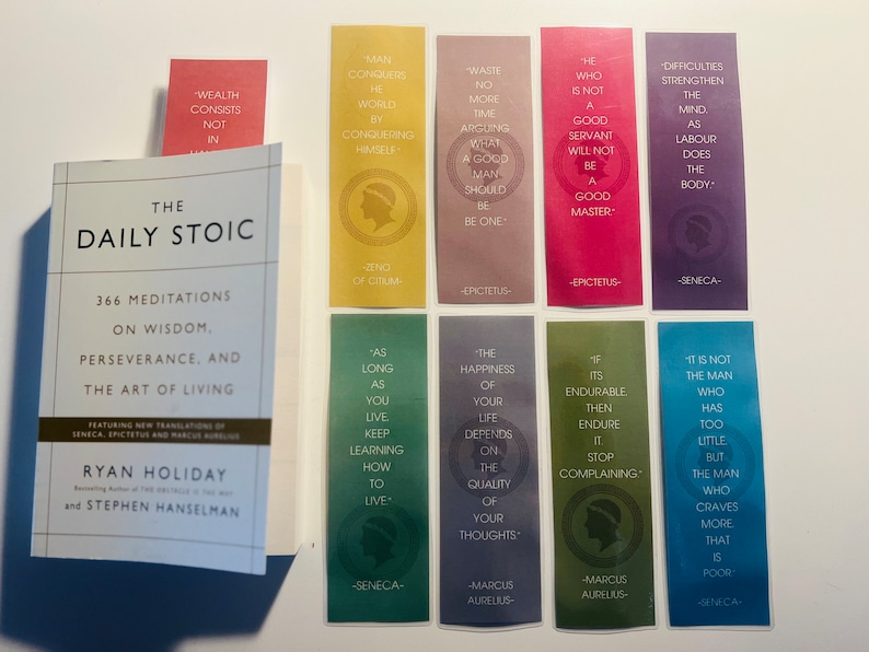 Classic Elegant Handmade Stoic Philosophy Bookmarks - Set of 9!! Seneca ...