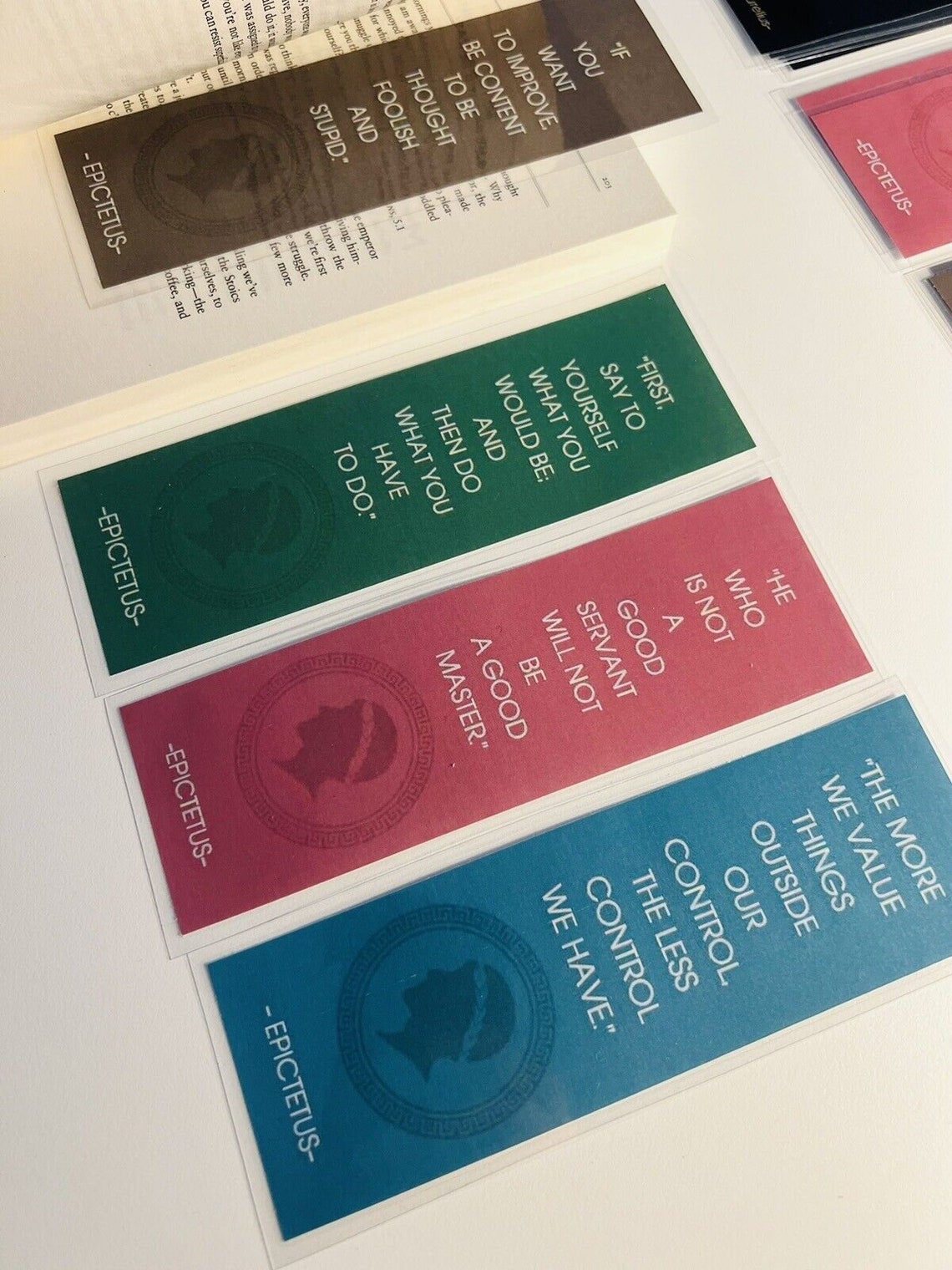 Handmade Stoic Philosopher EPICTETUS Bookmarks!! Set of 4 for 8.5!! - Etsy