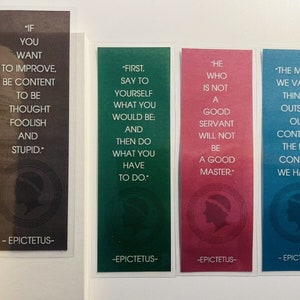 Handmade Stoic Philosopher EPICTETUS Bookmarks!! Set of 4 for 8.5!! - Etsy