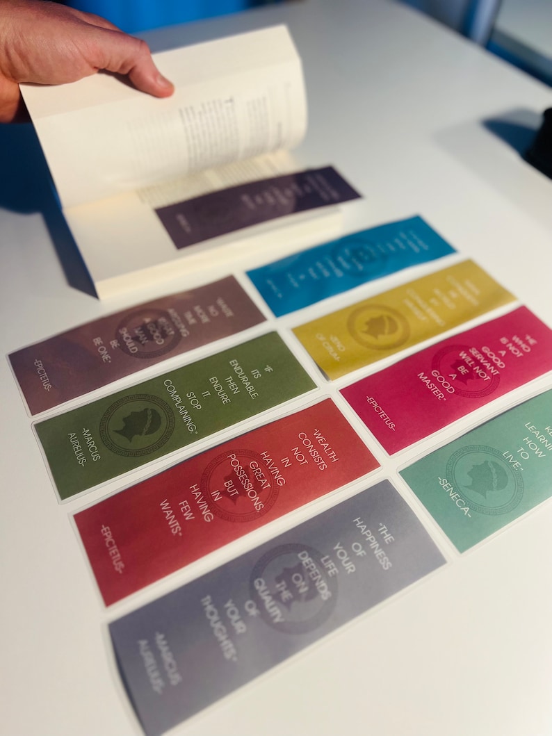 Classic Elegant Handmade Stoic Philosophy Bookmarks - Set of 9!! Seneca ...